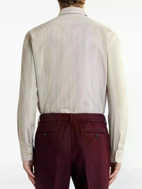Etro Striped-pattern Logo-embroidered Shirt