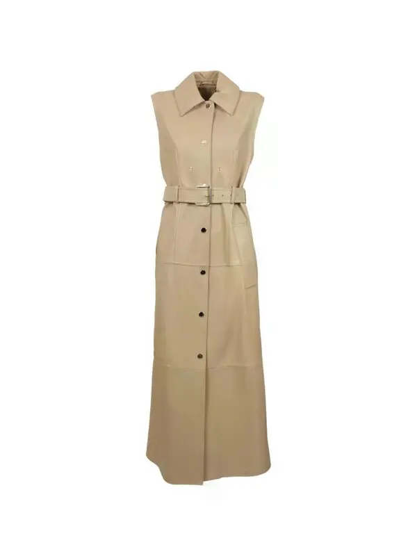 Sportmax Belted Leather Coat