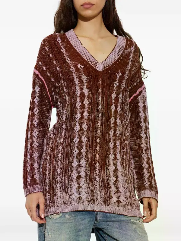 DIESEL® M-elga Cable-knit Diamond-pattern Sweater