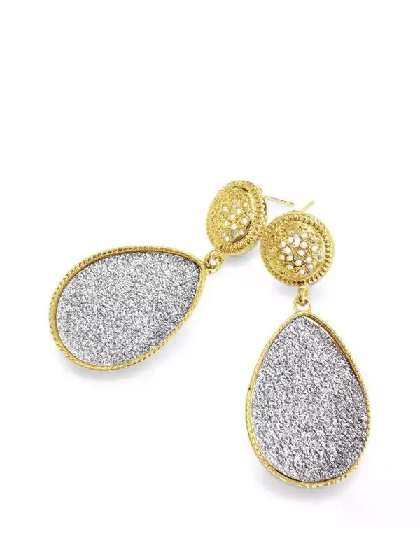 HZMER JEWELLERY Shakti Teardrop Pendant Earrings - Gold