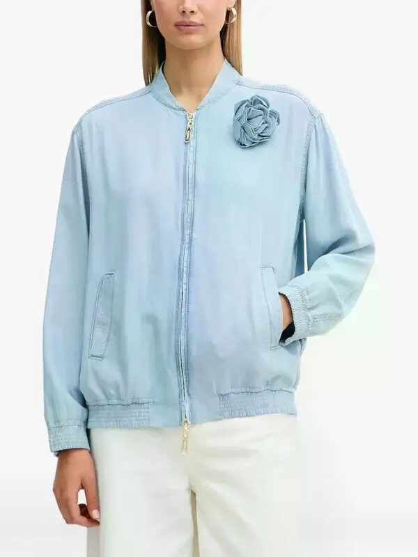 BLUGIRL Floral Appliqué Denim Jacket