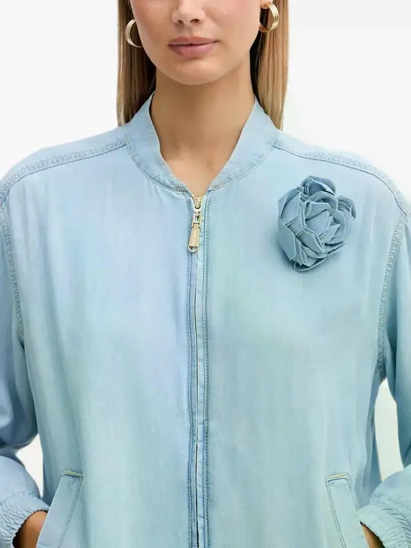 BLUGIRL Floral Appliqué Denim Jacket