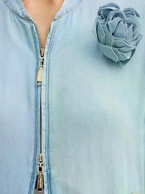 BLUGIRL Floral Appliqué Denim Jacket
