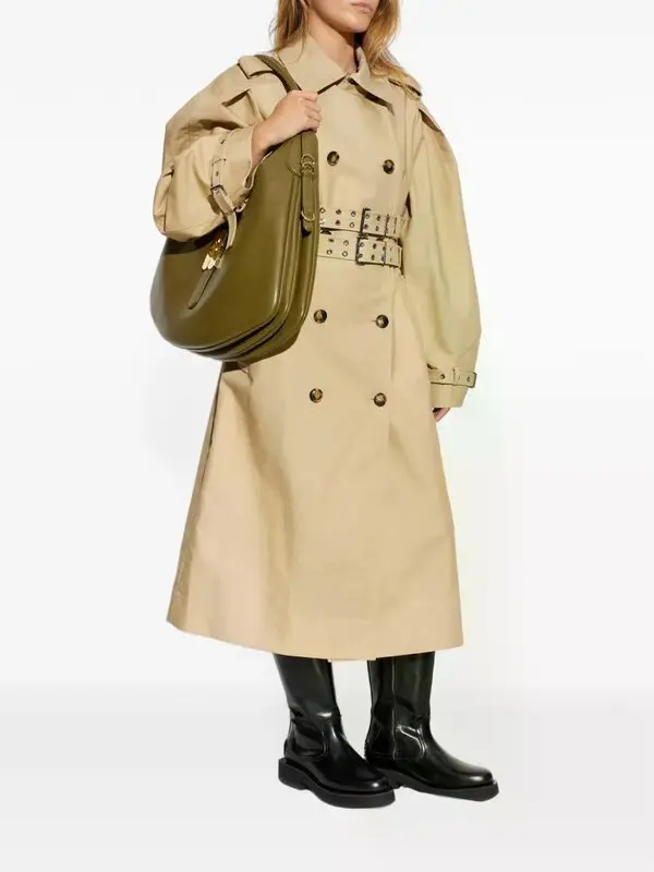 GANNI Double-breasted Belted Trench Coat
