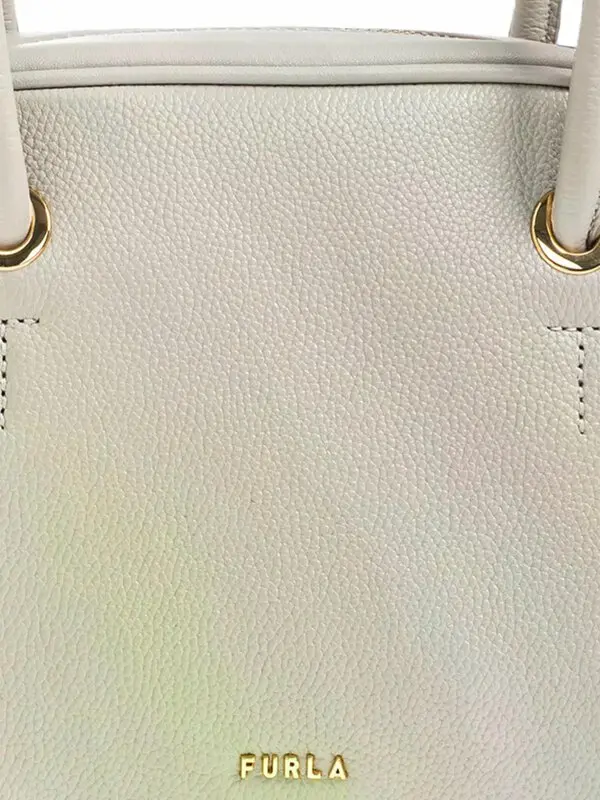 Furla Poppy Grained-leather Shoulder Bag - Grey