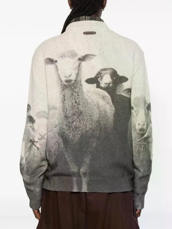 Moschino Sheep Print Crewneck Sweater