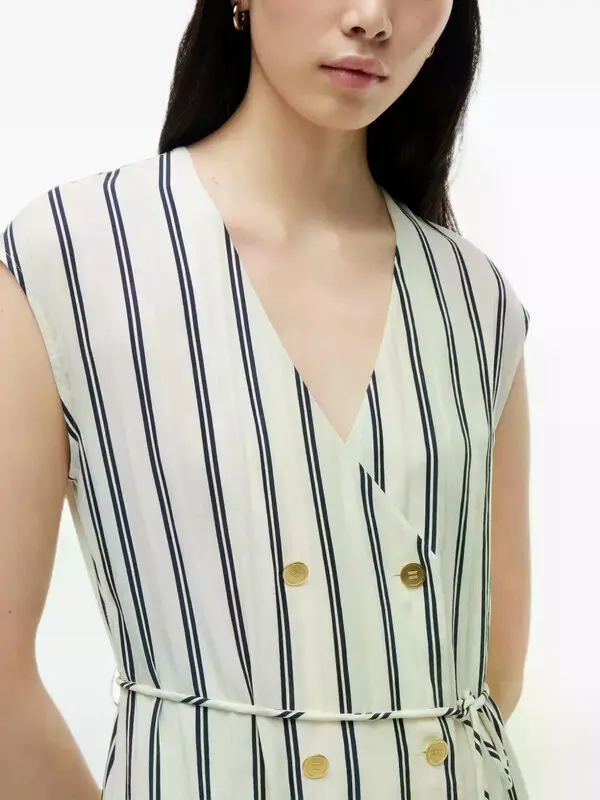 Tommy Hilfiger Striped Double-breasted Midi Dress