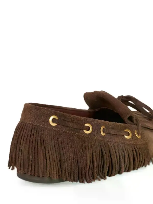 Etro Suede Boat Loafers With Fringing