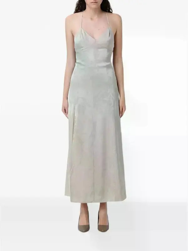 Armani Exchange Damask Effect Satin Dress