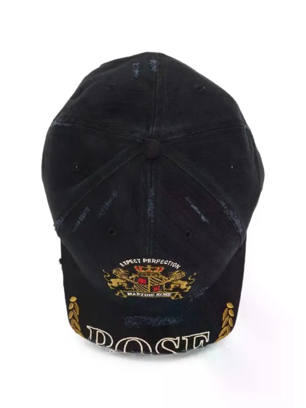 Martine Rose Distressed Crest Baseball Cap