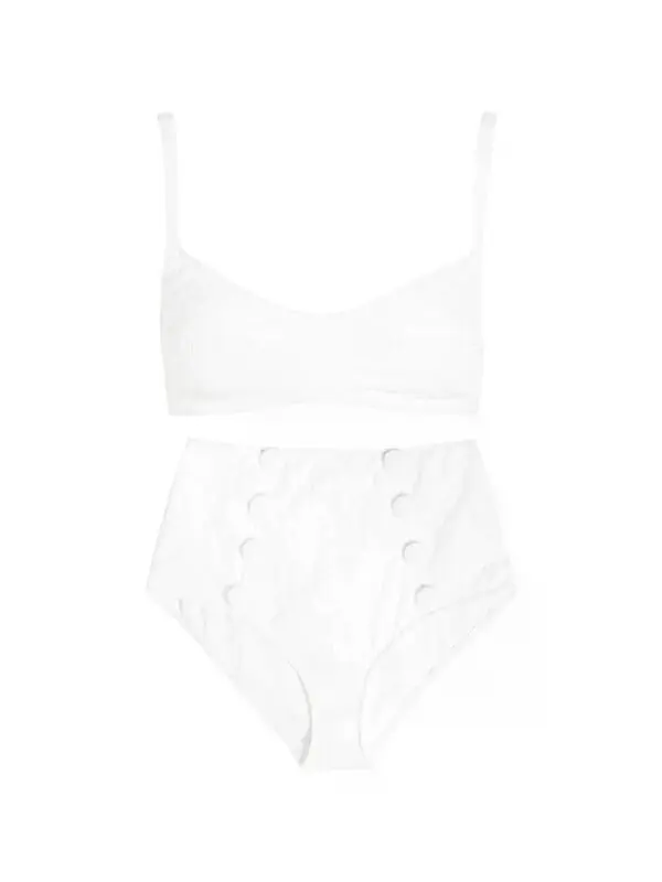 Lisa Marie Fernandez Floral Jacquard Bikini - White