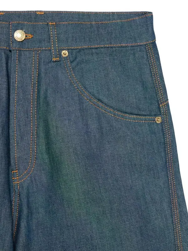 Moschino Contrast Stitching Logo Patch Jeans