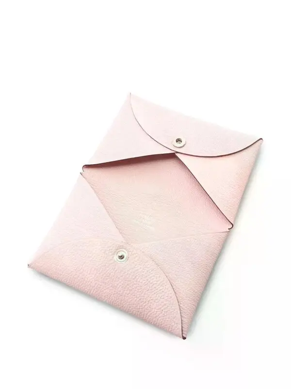 Hermès Leather Calvi Coin Purse - Pink