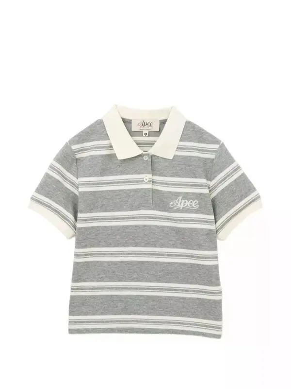 AAPE BY *A BATHING APE Striped Polo Shirt - Grey