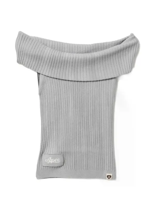 AAPE BY *A BATHING APE Off-the-shoulder Ribbed-knit Sweater