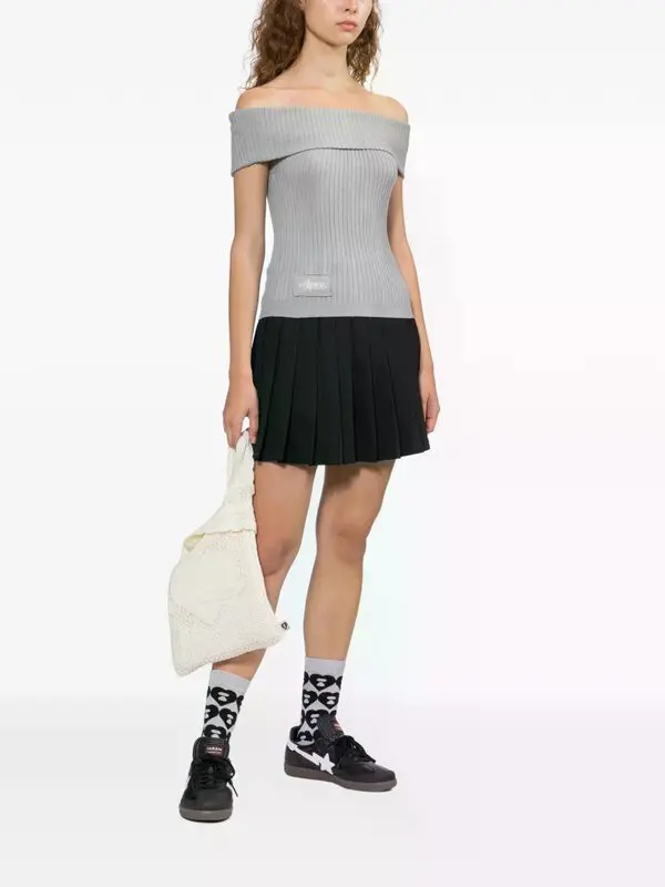 AAPE BY *A BATHING APE Off-the-shoulder Ribbed-knit Sweater