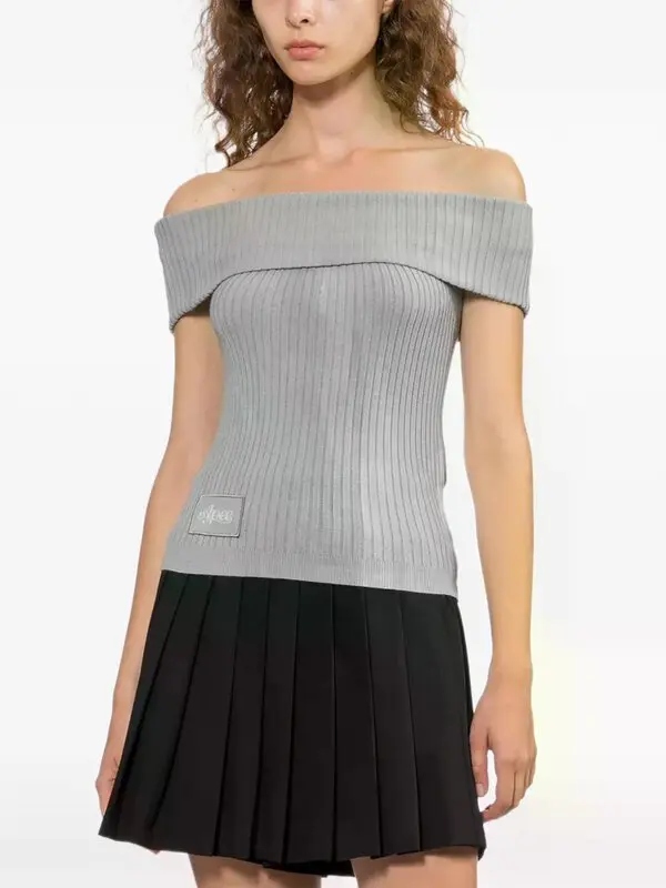 AAPE BY *A BATHING APE Off-the-shoulder Ribbed-knit Sweater