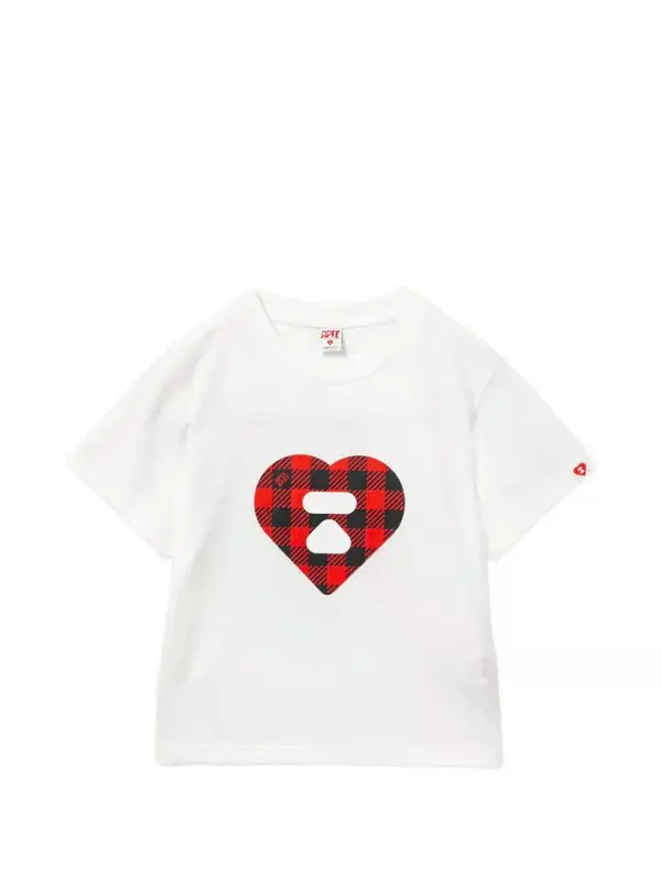 AAPE BY *A BATHING APE Apee™ A Bathing Ape® Heart Motif Crew Neck T-shirt - White