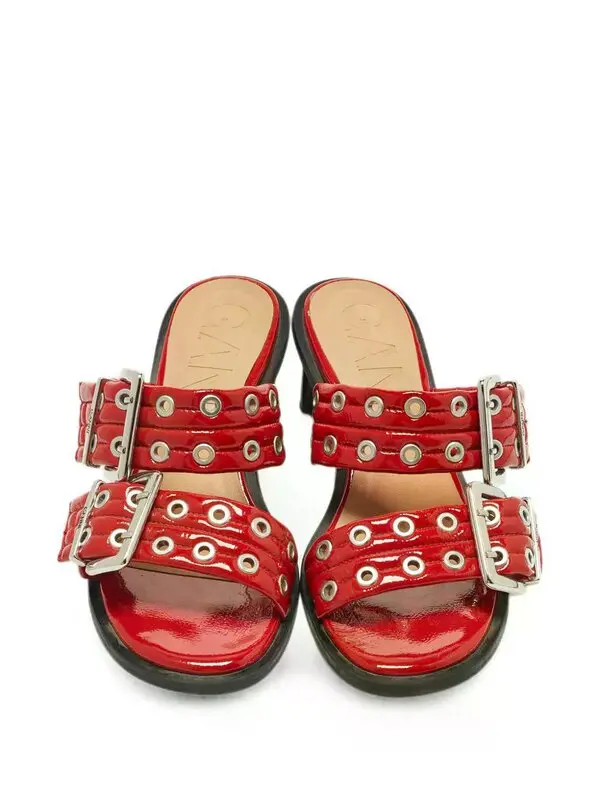 GANNI Buckled Eyelet Detail Sandals