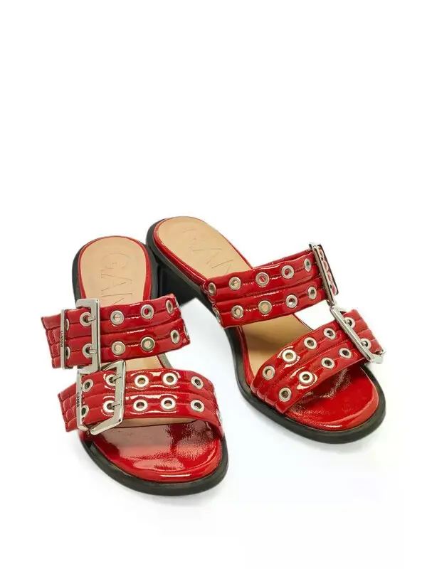 GANNI Buckled Eyelet Detail Sandals