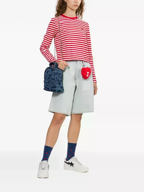 AAPE BY *A BATHING APE Apee™ A Bathing Ape® Horizontal-stripe Heart-patch T-shirt