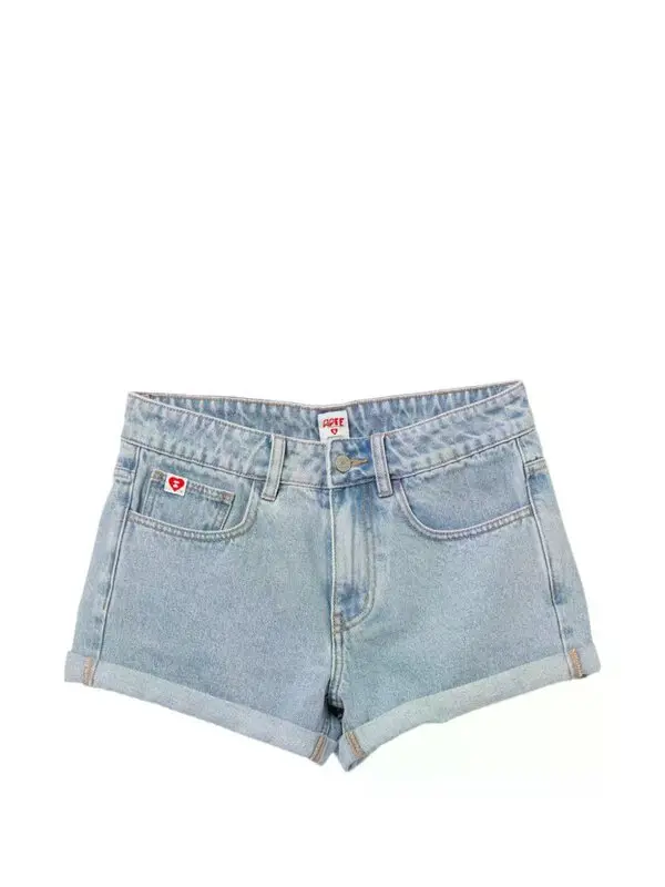 AAPE BY *A BATHING APE Apee™ A Bathing Ape® Indigo Logo-patched Denim Shorts