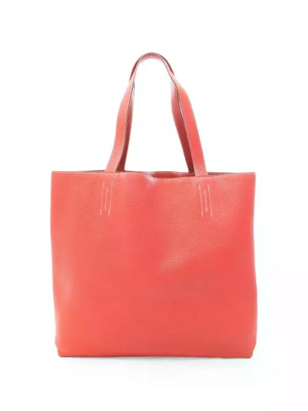 Hermès Double Sens 45 Leather Tote Bag - Orange