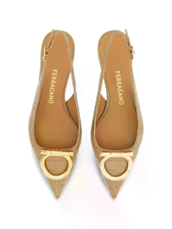 FERRAGAMO Maxi Gancini Slingback Pumps