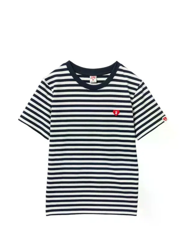 AAPE BY *A BATHING APE Apee™ A Bathing Ape® Striped Heart-patch T-shirt