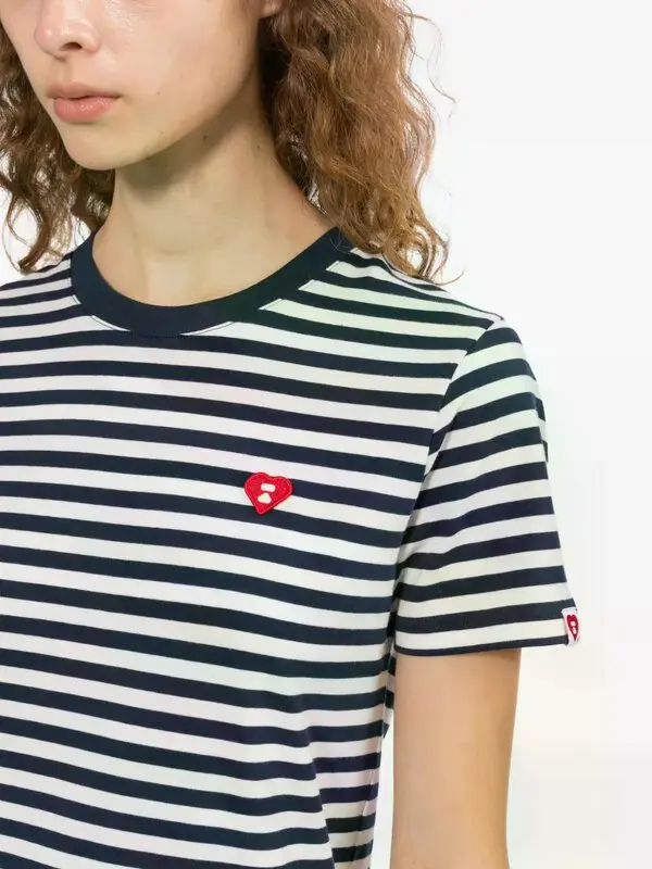 AAPE BY *A BATHING APE Apee™ A Bathing Ape® Striped Heart-patch T-shirt