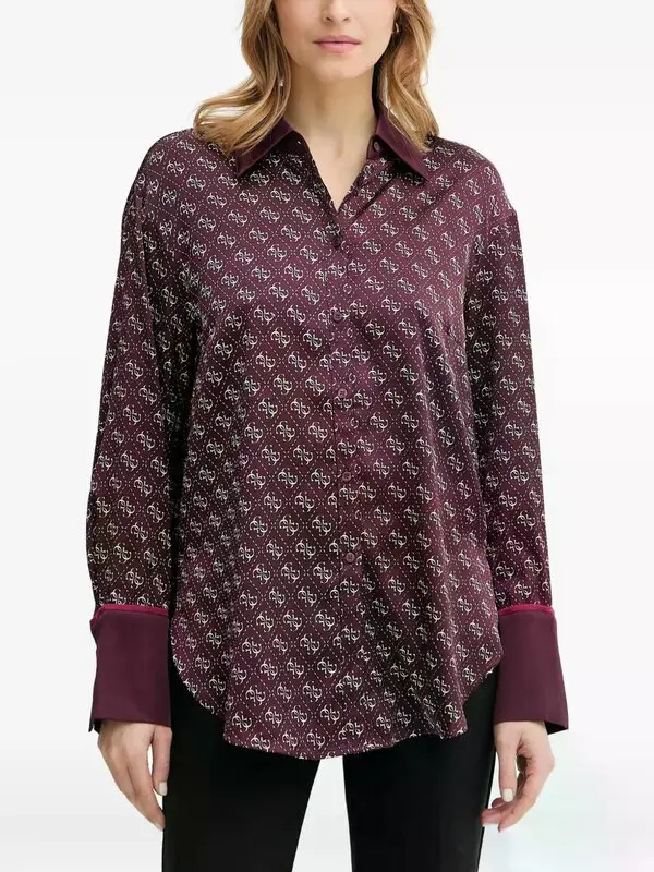 Guess Monogram Print Button-up Shirt
