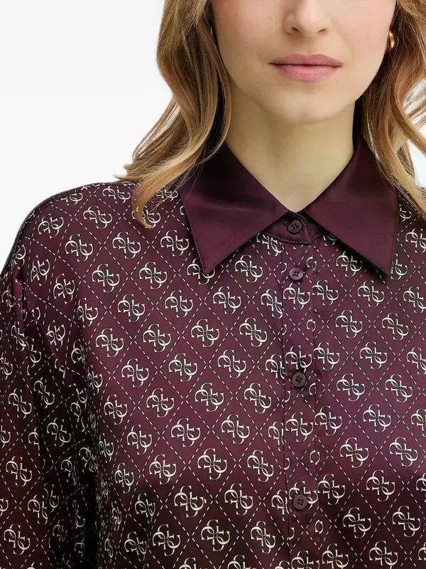 Guess Monogram Print Button-up Shirt