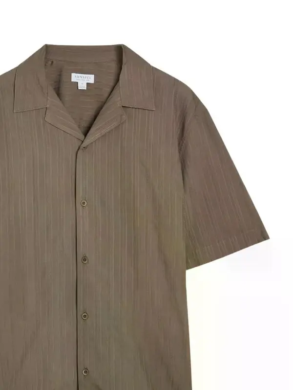 Sunspel Stripe-pattern Camp-collar Shirt