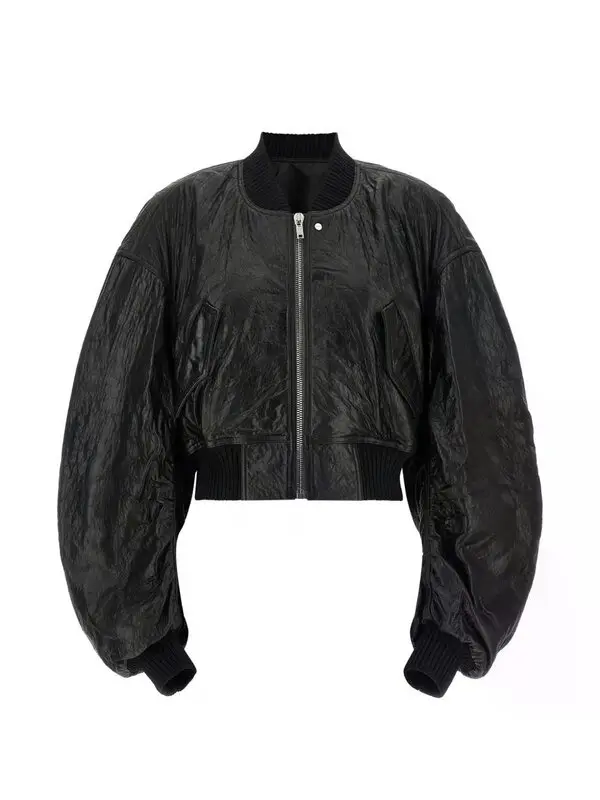 Rick Owens Cropped Flight Bomber Jacket - Black