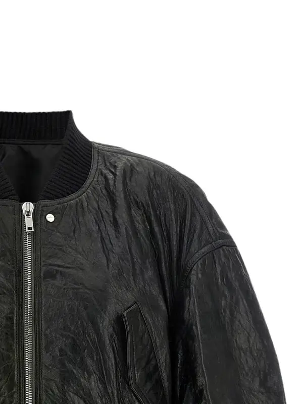 Rick Owens Cropped Flight Bomber Jacket - Black