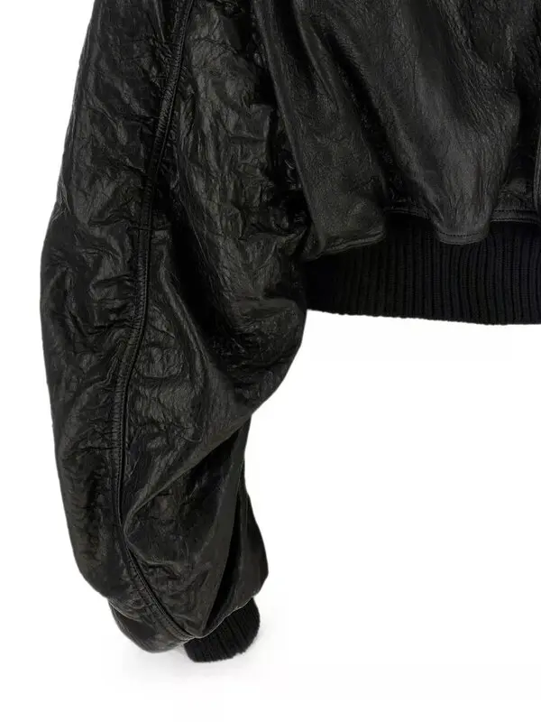 Rick Owens Cropped Flight Bomber Jacket - Black