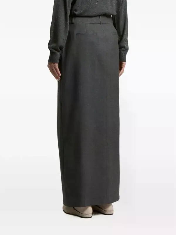 Peserico Pleated Maxi Skirt With Front Slit