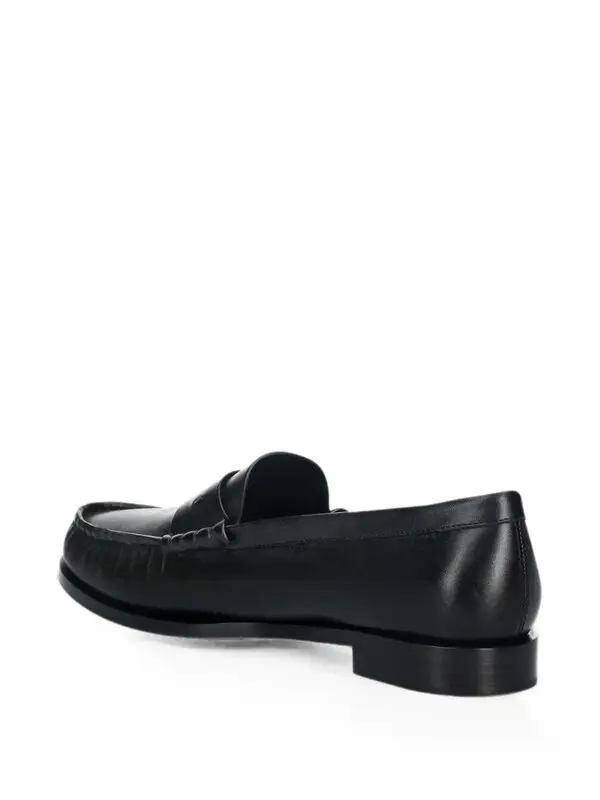 Max Mara Logo Plaque Leather Loafers