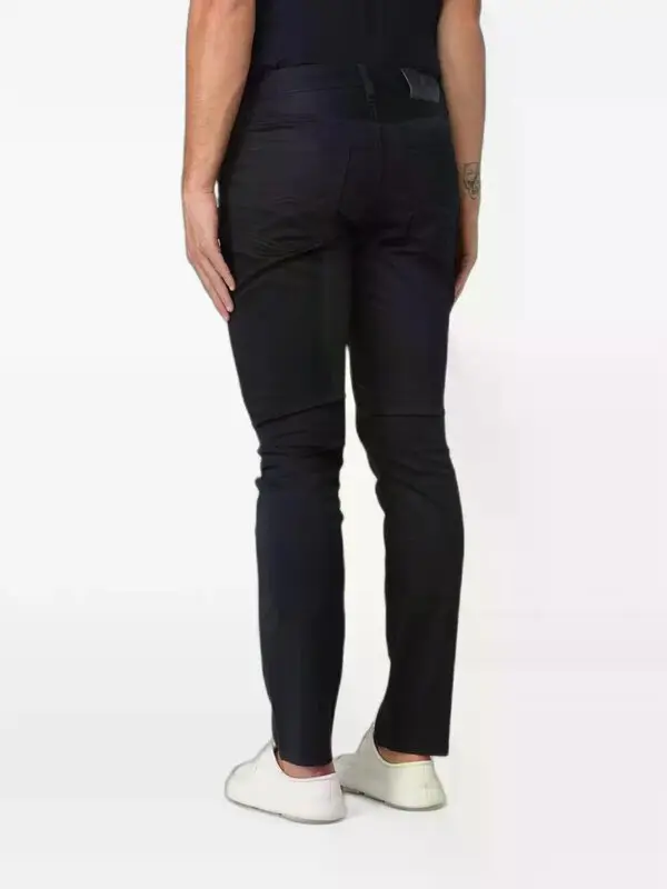 Armani Exchange Navy Cotton Blend Trousers