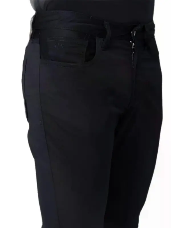Armani Exchange Navy Cotton Blend Trousers