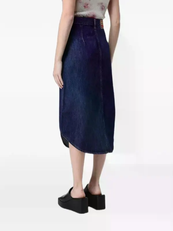 DIESEL® Button-up Curved-hem Midi Skirt