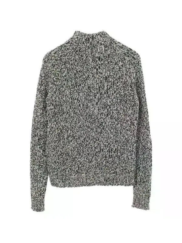 Saint Laurent Rib-knit Wool Mock Neck Sweater