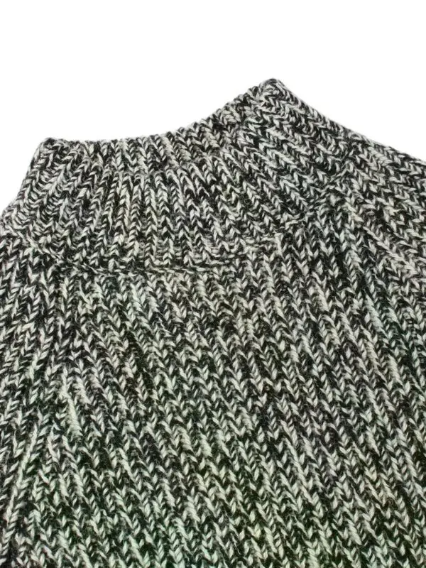Saint Laurent Rib-knit Wool Mock Neck Sweater