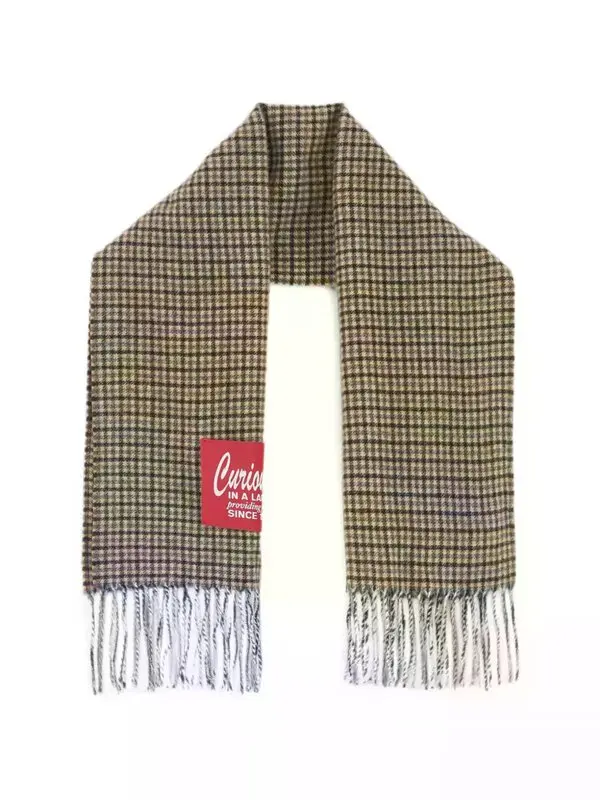 BELLEROSE Milan Checked Fringed Scarf - Neutrals
