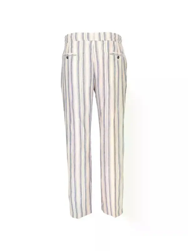 Isaia Vertical-stripe Drawstring-waist Trousers