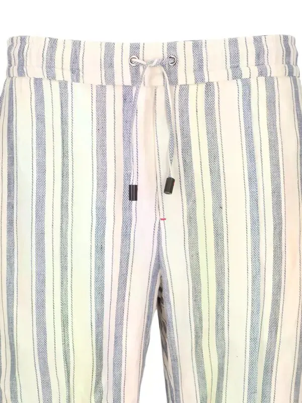 Isaia Vertical-stripe Drawstring-waist Trousers