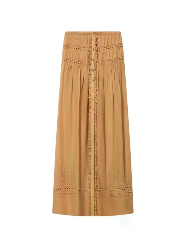 MARANT ETOILE Loraine Cotton Voile Skirt - Neutrals