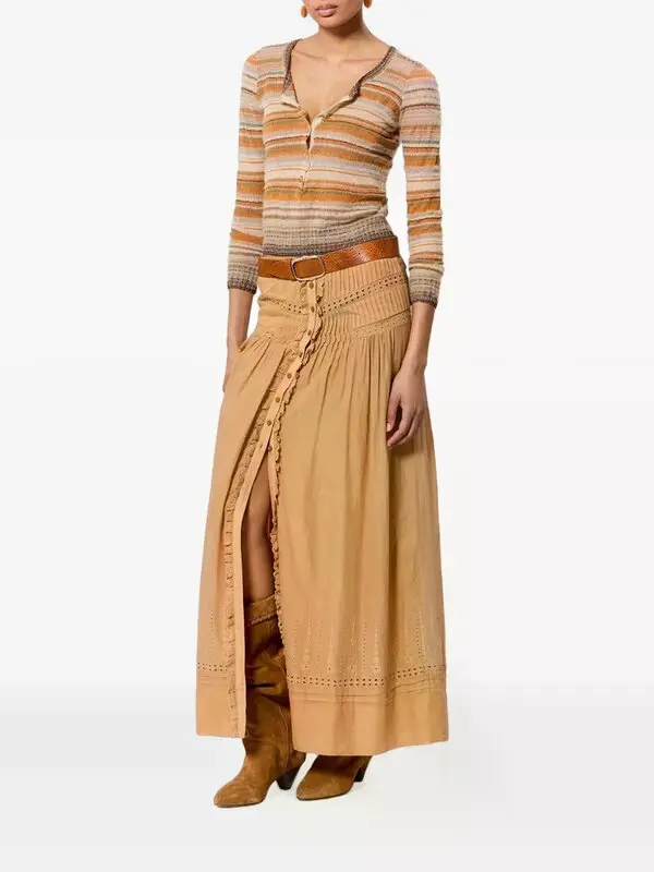 MARANT ETOILE Loraine Cotton Voile Skirt - Neutrals