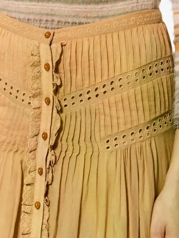 MARANT ETOILE Loraine Cotton Voile Skirt - Neutrals