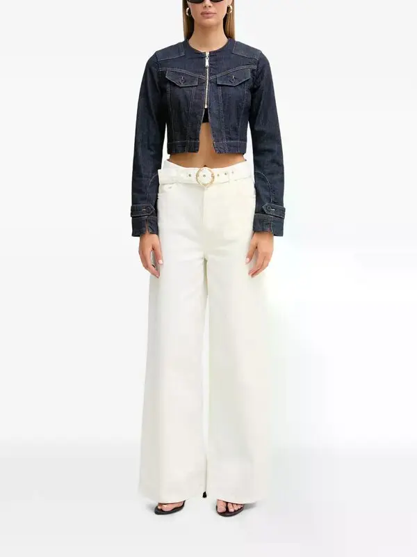 BLUGIRL Zip-up Cropped Denim Jacket